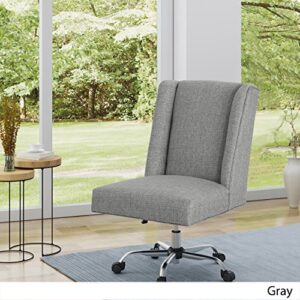 Great Deal Furniture Tucker Traditional Home Office Chair, Gray and Chrome