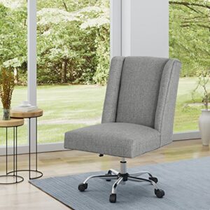 Great Deal Furniture Tucker Traditional Home Office Chair, Gray and Chrome