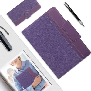 Toplive Portfolio Case Padfolio, Executive Business Document Organizer with Letter Size Clipboard, Business Card Holder, Tablet Sleeve, for Business School Office Conference, Purple