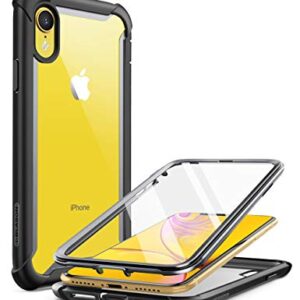 i-Blason Ares Case for iPhone XR 2018, Full-Body Rugged Clear Bumper Case with Built-in Screen Protector (Black)