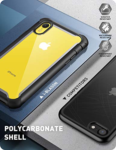 i-Blason Ares Case for iPhone XR 2018, Full-Body Rugged Clear Bumper Case with Built-in Screen Protector (Black)