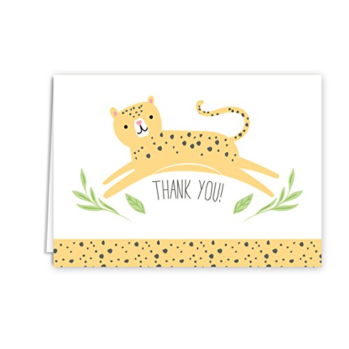 Jungle Animal Baby Child Thank You Greeting Cards / 36 Note Cards / 6 Safari Thanks Designs