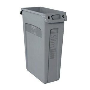 rubbermaid commercial products slim jim 23 gal. gray vented trash can