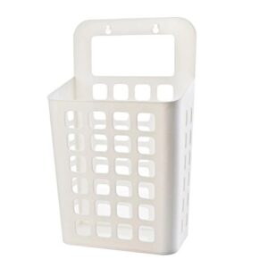 ounona hanging clothes organizer wall mounted plastic storage basket (white)