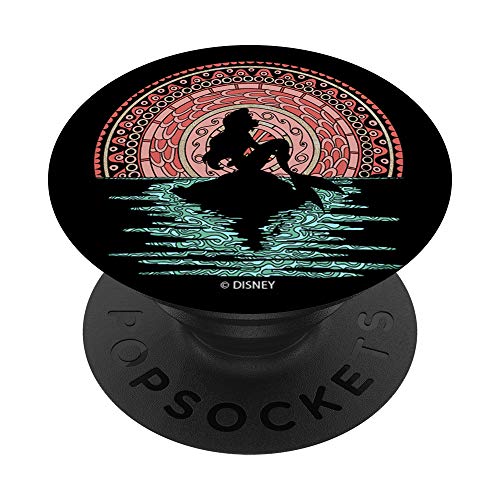 Disney Little Mermaid Silouhette Colorful Henna Sunset PopSockets PopGrip: Swappable Grip for Phones & Tablets