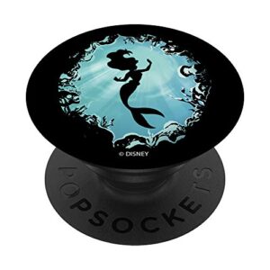 disney little mermaid ariels silouhette underwater popsockets popgrip: swappable grip for phones & tablets