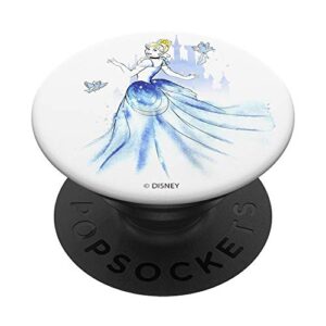 disney cinderella birds & castle watercolor art popsockets popgrip: swappable grip for phones & tablets