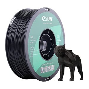 esun abs+ filament 1.75mm, 3d printer filament abs plus, dimensional accuracy +/- 0.05mm, 1kg spool (2.2 lbs) 3d printing filament for 3d printers, black