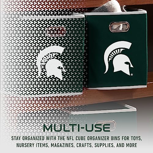 Franklin Sports NCAA Michigan State Spartans Collapsible Storage Bin - Made to Fit Storage Bin Shelf Organizers - 10.5" x 10.5"