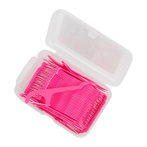 DentAdvance Mint Dental Floss Picks - Easy Reach Back Teeth | Tooth Flossers |Pink, Mint Flavored, 70 ct, w/ Travel Case