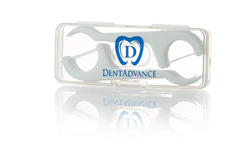 DentAdvance Original Dental Floss Picks - Premium Angled, Easy Reach Back Teeth | Tooth Flossers | Unflavored, 90 ct, w/ Travel Case