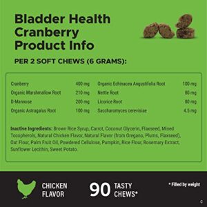 Pet Honesty Bladder Health Cranberry Supplement for Dogs – Kidney Support for Dogs, Dog UTI - Cranberry & D-Mannose to Help Support Dog Urinary Tract Health, Dog Urine & Dog Bladder Support (Chicken)