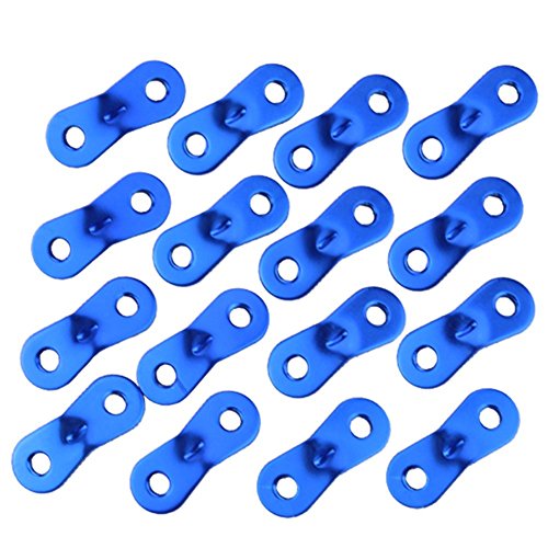 16Pcs Blue Aluminum Alloy Tent Cord Tensioner Guyline Adjuster for Outdoor Camping Hiking Travel Tent Accessories