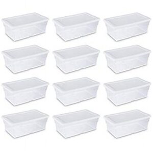 sterilite storage box 13.5" x 8.3" x 4.8", 6 qt. clear - pack of 12