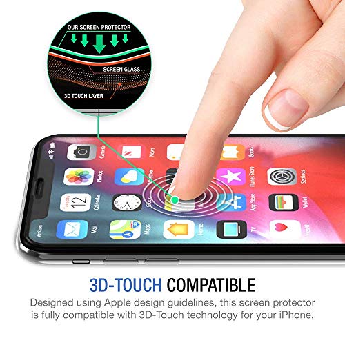 TETHYS Glass Screen Protector Designed For iPhone 11 / iPhone XR (6.1") [Edge to Edge Coverage] Full Protection Durable Tempered Glass Compatible iPhone XR/11 [Guidance Frame Include] - Pack of 3