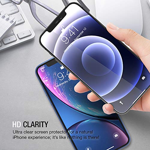 XDesign Compatible with iPhone 12 Screen Protector, iPhone 12 Pro Screen Protector - 3 Pack Tempered Glass Film for iPhone XR / 11/12 / 12 Pro 6.1 inch 9H Hardness/Installation Tray/Case Friendly