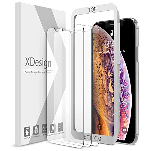 XDesign Glass Screen Protector Designed for Apple iPhone 11 Pro Max/iPhone XS MAX (3-Pack) Tempered Glass with Touch Accurate and Impact Absorb+Easy Installation Tray [Fit with Most Cases] - 3 Pack