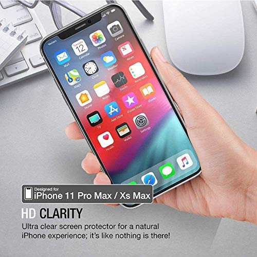 XDesign Glass Screen Protector Designed for Apple iPhone 11 Pro Max/iPhone XS MAX (3-Pack) Tempered Glass with Touch Accurate and Impact Absorb+Easy Installation Tray [Fit with Most Cases] - 3 Pack