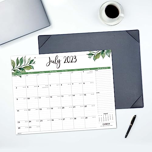 Large Desk Calendar 2023-2024 with Office Desktop Mat, Cabbrix Desk Pad Calendar 22 x 17 Inch Runs From Now to Dec 2024, Desk Blotter Academic Calendar 2023-2024 for Home School and Office