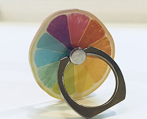 Taoloop Rainbow Colorful Grapefruit Shape Smart Phone Ring 360 Degree Rotate Freely Ring/Kickstand/Safe & Secure Grip for iPhone 6s, 6, 7, 7 Plus, 8, 8 Plus, X, Samsung Galaxy S6, S7, S8, S9, iPad