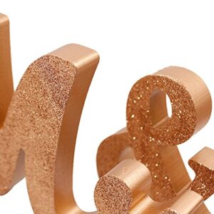 Mr and Mrs Sign Wedding Sweetheart Table Decorations,Mr and Mrs Letters Decorative Letters for Wedding Photo Props Party Banner Decoration，Wedding Shower Gift (Rose Gold Glitter)