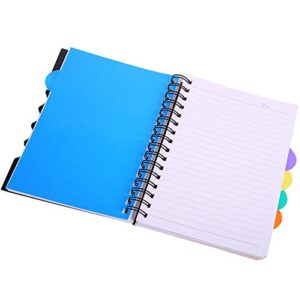 A5 Notebook, 5 Subject Spiral Notebook and Journals, Wide Ruled, Lab Professional Notepad, Colored Dividers with Tabs, 5.83”×8.27”, 290 Pages, Hardcover Memo Planner for School Boys Girls Men Women