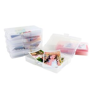 novelinks Transparent 4" x 6" Photo Storage Boxes - Photo Organizer Cases Photo Keeper Picture Storage Containers Box for Photos - 10 PACK (Clear)