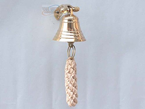 2" Polished Brass Bell Quality Marine Wall Mounted Ship Hanging Bell Perfect for Dinner, Indoor, Outdoor, School, Bar, Reception, Last Order & Church by The Metal Magician