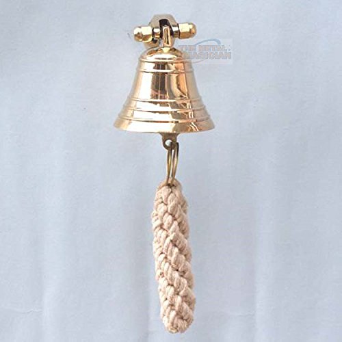 2" Polished Brass Bell Quality Marine Wall Mounted Ship Hanging Bell Perfect for Dinner, Indoor, Outdoor, School, Bar, Reception, Last Order & Church by The Metal Magician