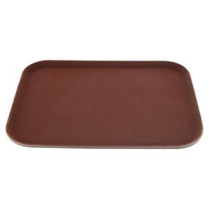 G.E.T. NS-1216-BR BPA-Free Non-Slip Plastic Rectangular Serving Tray, 12" x 16", Brown