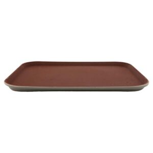 G.E.T. NS-1216-BR BPA-Free Non-Slip Plastic Rectangular Serving Tray, 12" x 16", Brown