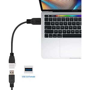 Poyiccot USB 3.0 Keystone Jack Cable, USB 3.0 A Male to USB 3.0 Keystone Jack Female M/F Pigtail Extension Keystone-to-Cable for Wall Plate Connectors Adapter Convertor Cable