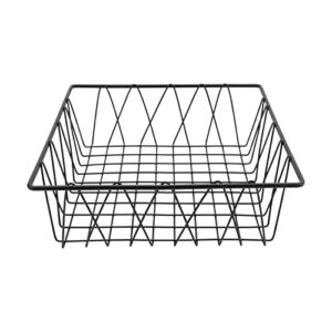 g.e.t. ir-912 12" square wire basket, 4" deep, iron powder coated