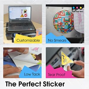 PPD 10 Sheets Inkjet Creative Media Waterproof Glossy Self Adhesive PVC Vinyl Sticker Paper 8.5x11 True Photographic Quality 4.1mil Thin Full Sheet Instant Dry Scratch and Tear Resistant (PPD-36-10)