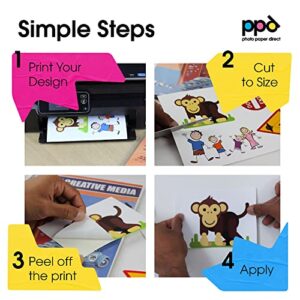 PPD 10 Sheets Inkjet Creative Media Waterproof Glossy Self Adhesive PVC Vinyl Sticker Paper 8.5x11 True Photographic Quality 4.1mil Thin Full Sheet Instant Dry Scratch and Tear Resistant (PPD-36-10)