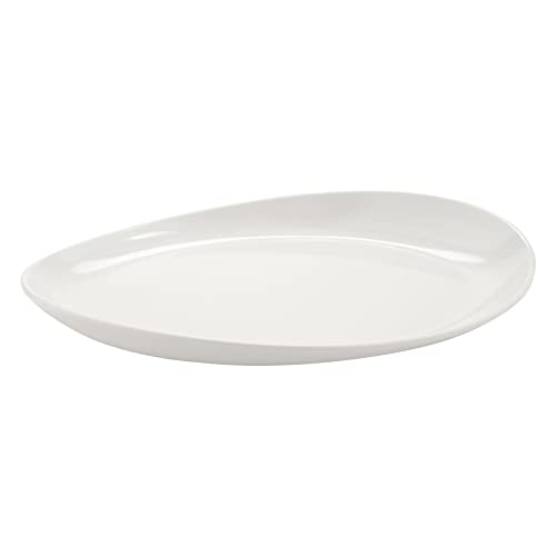 G.E.T. OP-1690-AW Heavy-Duty Shatterproof Plastic Oval Melamine Serving Platter, 16" x 9", American White