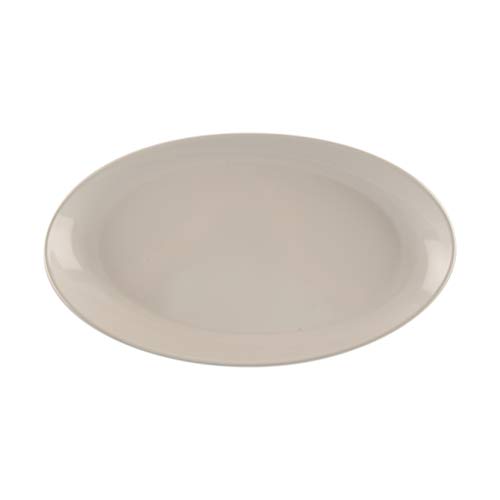 G.E.T. OP-1690-AW Heavy-Duty Shatterproof Plastic Oval Melamine Serving Platter, 16" x 9", American White