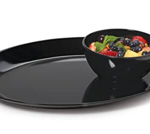 G.E.T. OP-1411-BK Black 14" x 10.75" Oval Coupe Platter (Pack of 12)