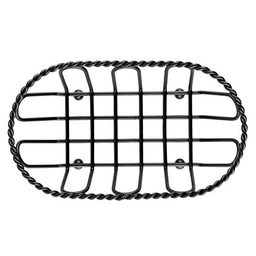 G.E.T. 4-33453 Black Oblong Braided Rim Metal Wire Basket Iron Powder Coated Wire Baskets Collection