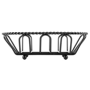 G.E.T. 4-33453 Black Oblong Braided Rim Metal Wire Basket Iron Powder Coated Wire Baskets Collection