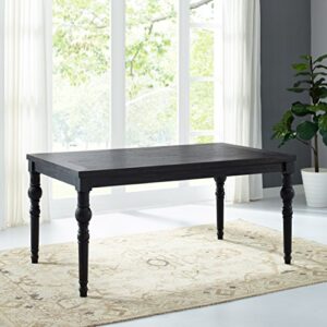 roundhill furniture leviton urban style wood turned leg dining table, black