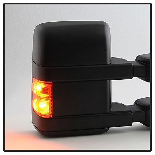 VIPMOTOZ Heated Power Remote Passenger Side Right View Telescopic Turn Signal Exterior Towing Mirror & Glass Replacement For 2008-2016 Ford Superduty F250 F350 F450 F550 Pickup Truck