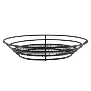 g.e.t. 4-38848 12.5" x 9.25" oval basket, 2.25" clipper mill, iron powder coated, black