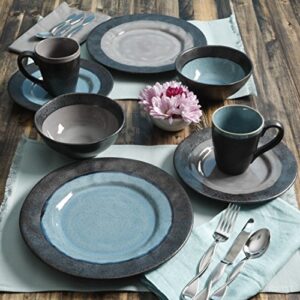 Gibson Dragonstone 16 pc Dinnerware Set Grey Stoneware, Gray -