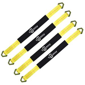 Trekassy 36"x 2" Axle Tie Down Straps with D-Ring and Protective Sleeve 10,000 Pound Capacity - 4 Pack