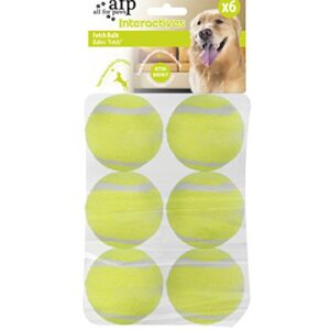 ALL FOR PAWS Dog Tennis Balls for Dogs, Great for Mini Ball Launcher, 6 Pack 2 Inch Tennis Balls