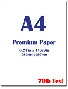 premium a4 (8.3"x 11.7") printer paper - 28lb bond / 70lb text (105 gsm) bright white paper (100 sheets)