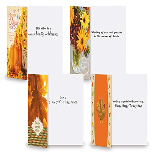 Current Faith Thanksgiving Greeting Cards Set - Themed Religious Holiday Card Variety Value Pack, Set of 12 Large 5 x 7-Inch Cards, Assortment of 12 Unique Designs, Envelopes Included