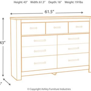 Signature Design by Ashley Bellaby Farmhouse 7 Drawer Dresser, Whitewash