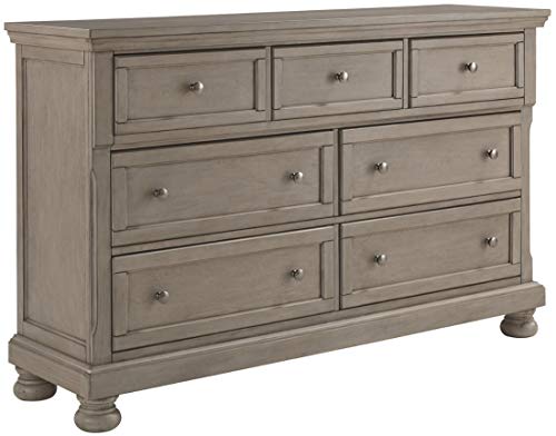 Signature Design by Ashley Lettner Modern Traditional 7 Drawer Dresser, Light Gray